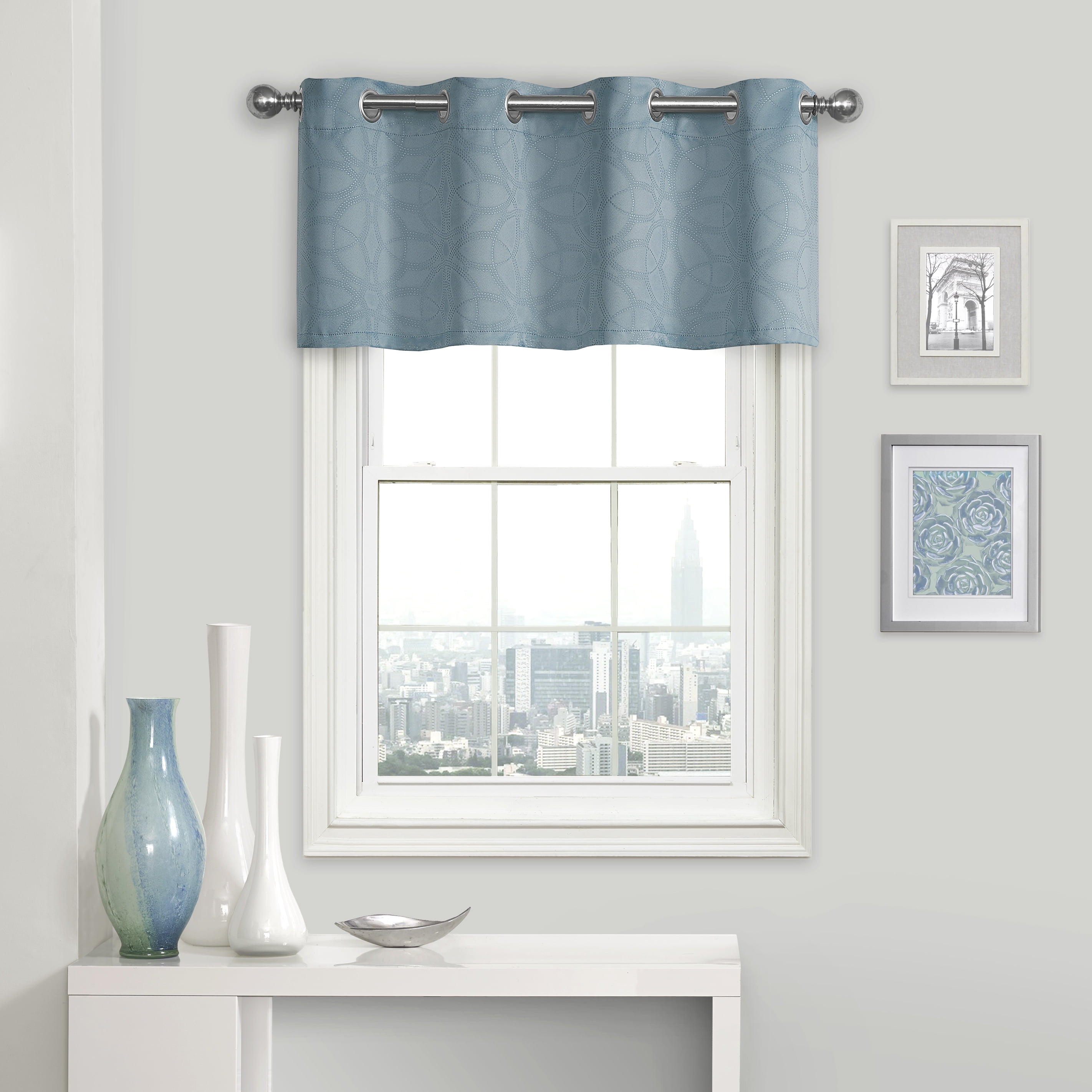 Eclipse Kingston Pinsonic Blackout Thermaweave Valance, Spa Blue, 52x18 ...
