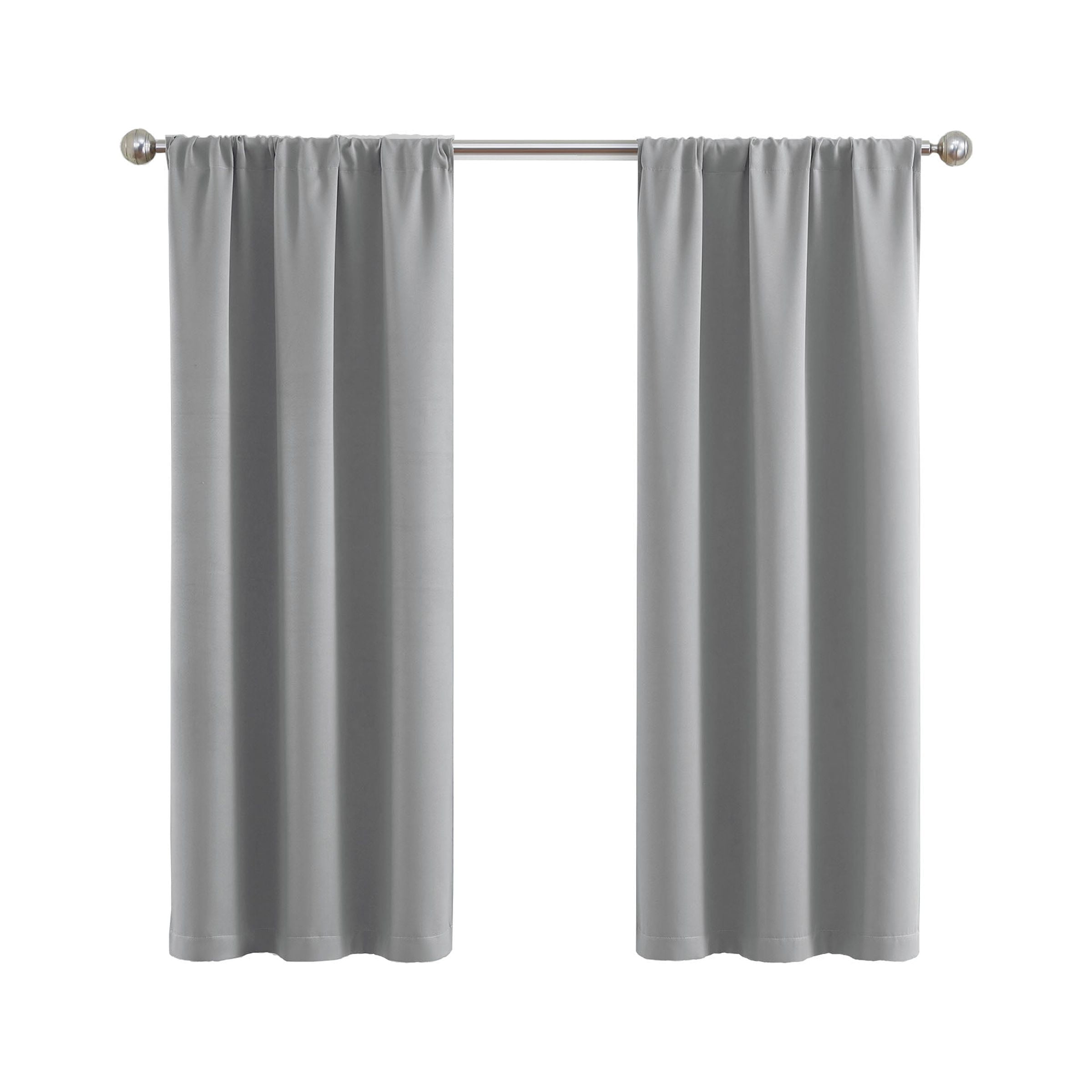 Eclipse Phoenix Blackout Curtain Rod Pocket Panel, Set of 2, Light Gray ...