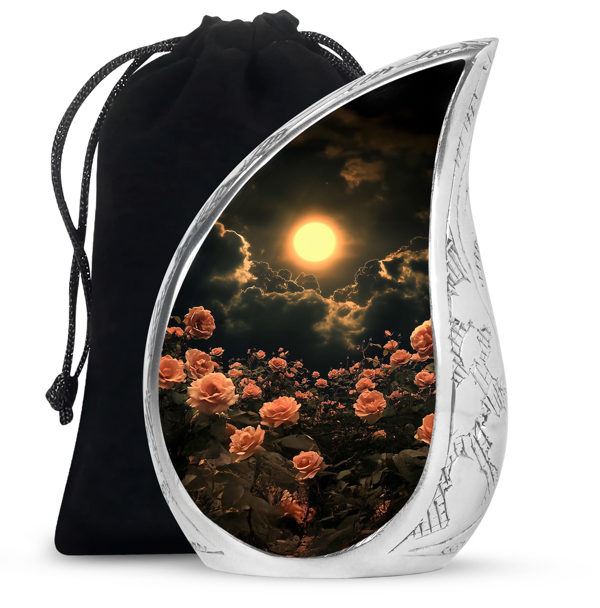 Eclipse Rose Large Memorial Urns For Human Ashes Adult Female & Male - Cremation Urn For Adult ...