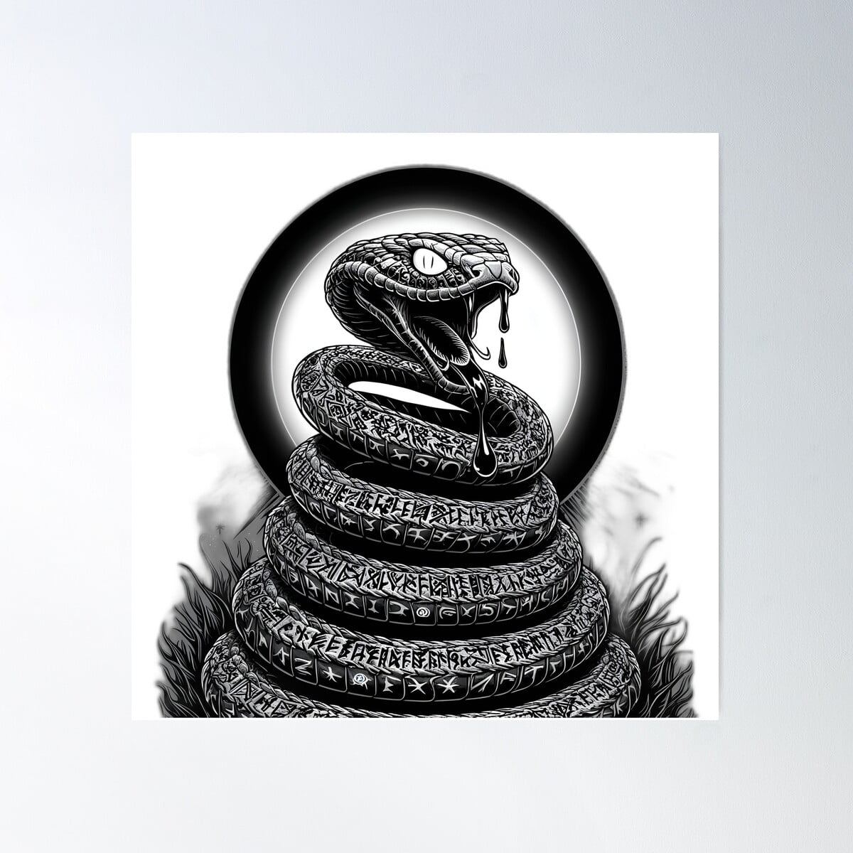 Eclipse Serpent Eye – Mystical Gothic Snake Design Poster Wall Art ...
