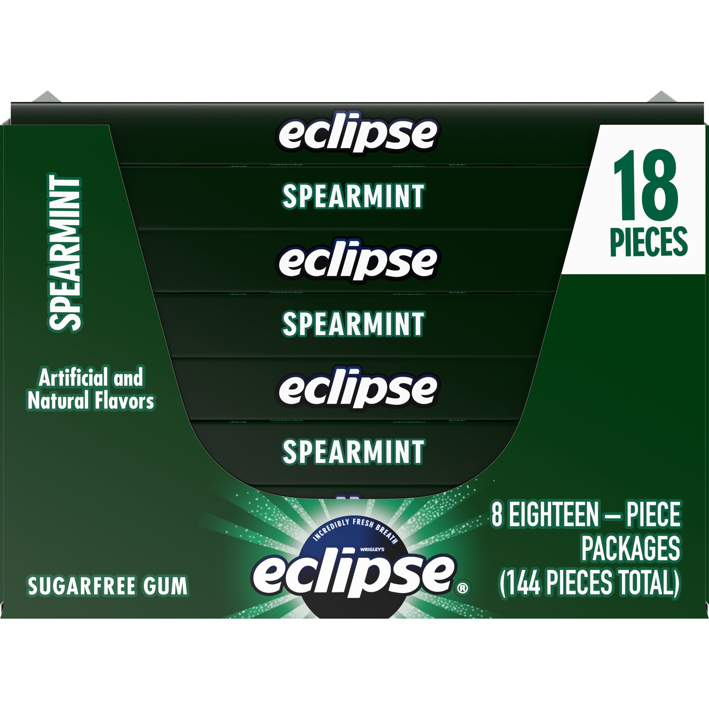 Eclipse Spearmint Chewing Gum Tear Pack, 18 Pieces, 8 Count - Walmart.com