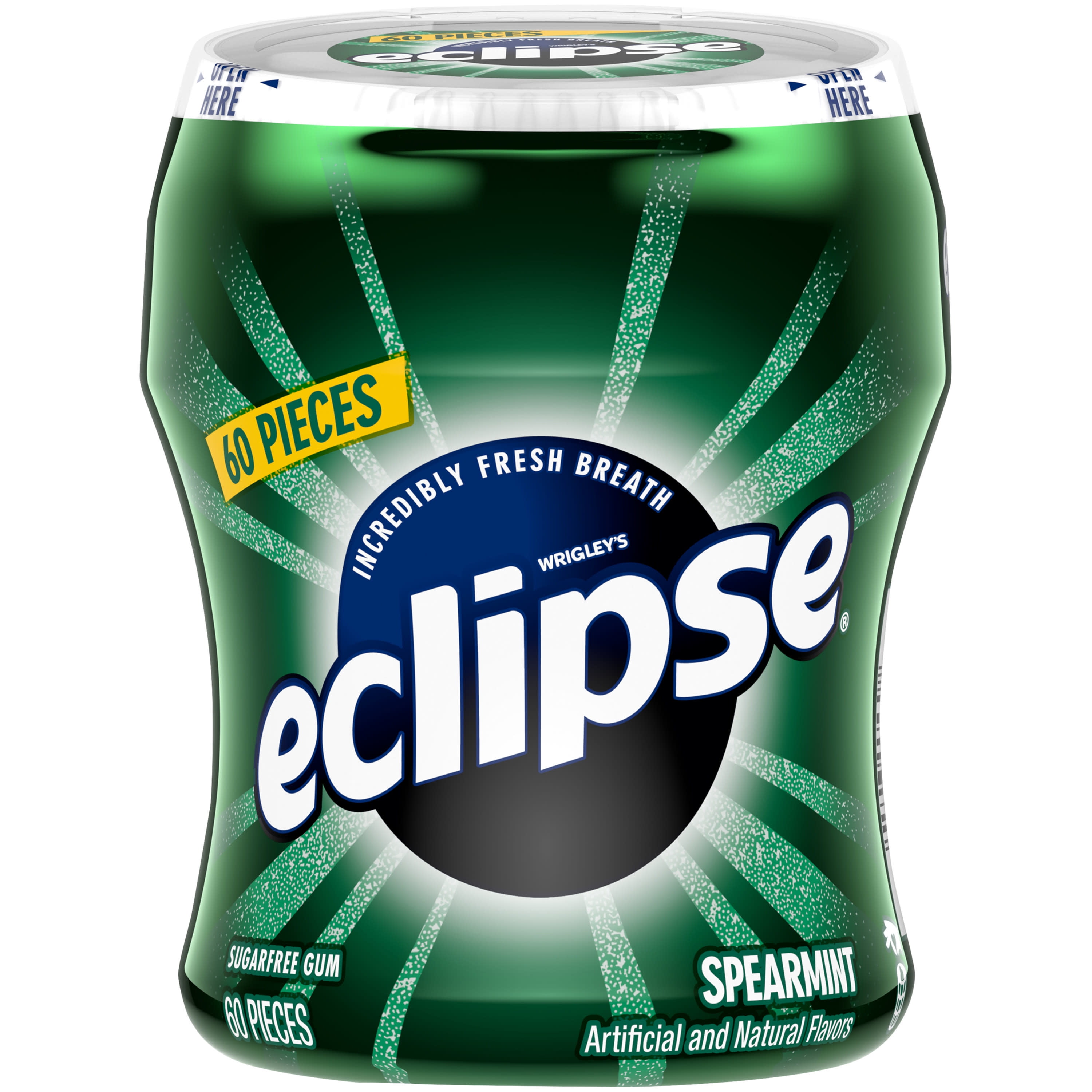 Eclipse Spearmint Sugar Free Chewing Gum Bulk Pack - 60 Pieces Bottle - Walmart.com