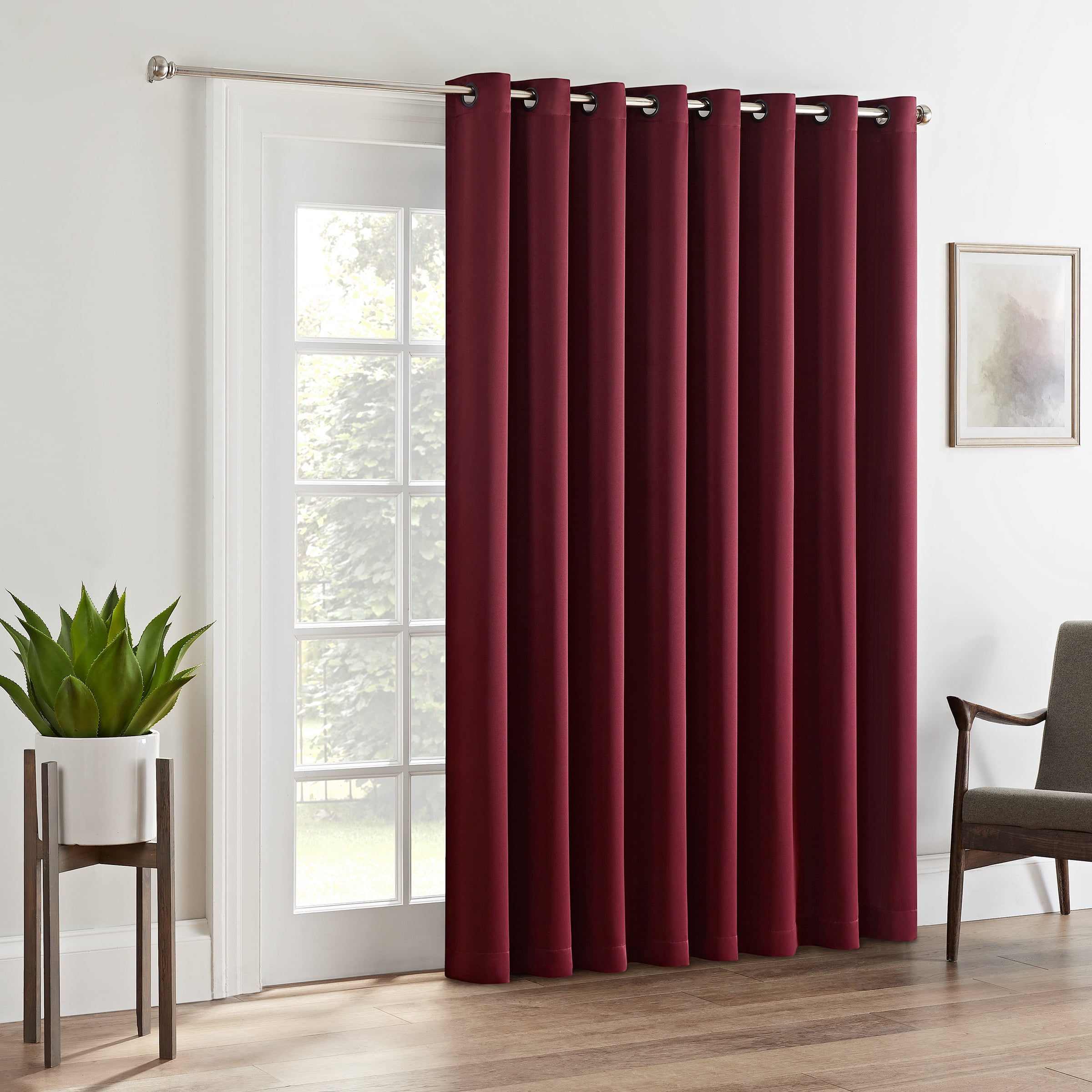 Eclipse Tricia Patio Door Panel, Room Darkening Single Curtain Panel ...