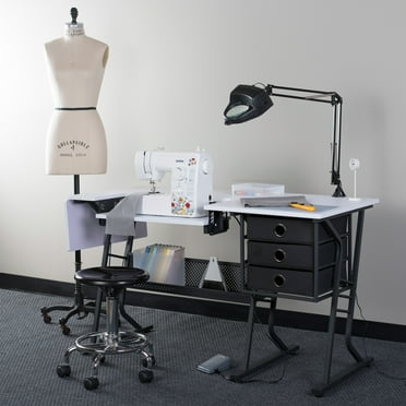Magshion Sewing Machine Table with Fold-Down Top, Height Adjustable ...