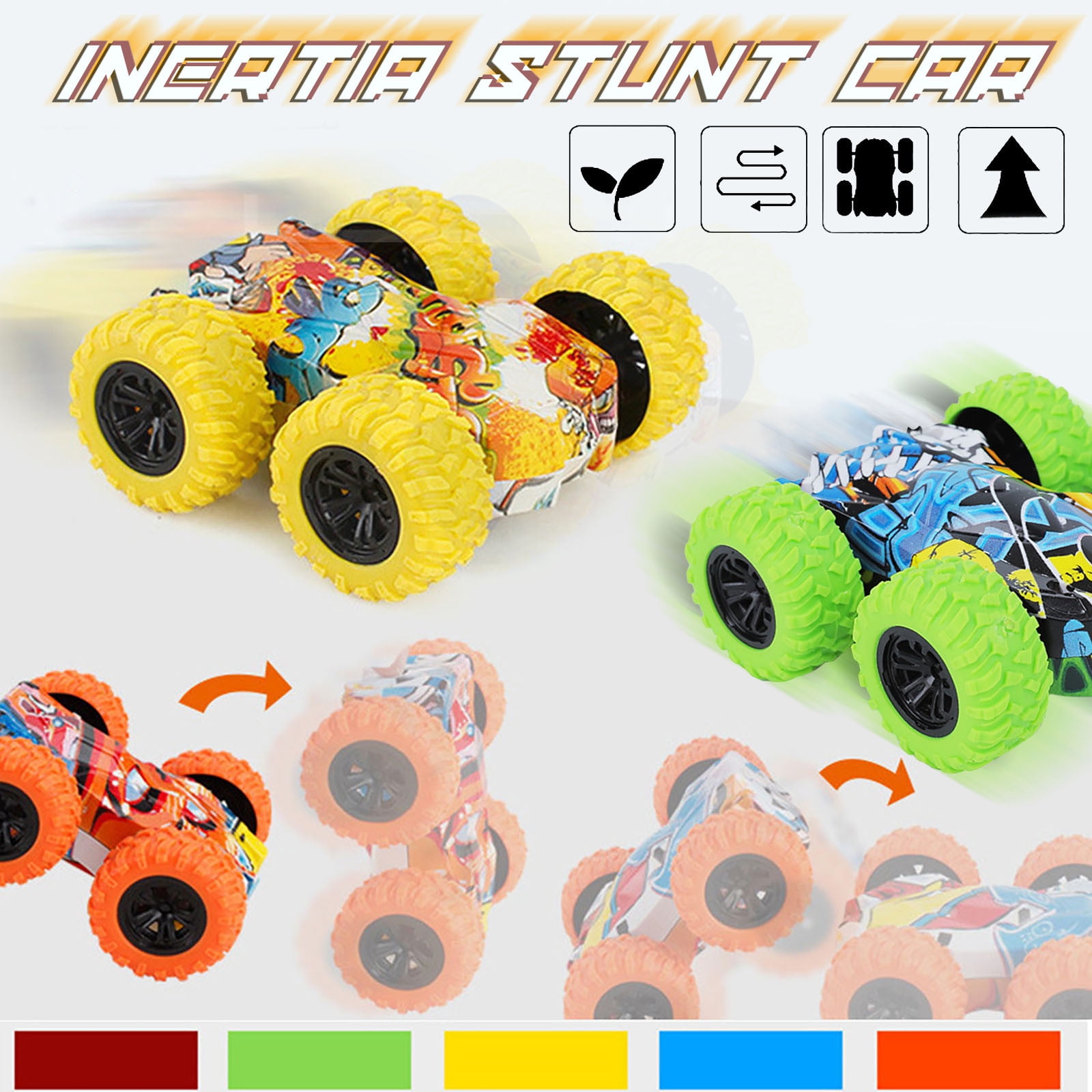 EclipseJewels 5-Piece Double Side Stunt Car Set, Off-Road Model Vehicle ...
