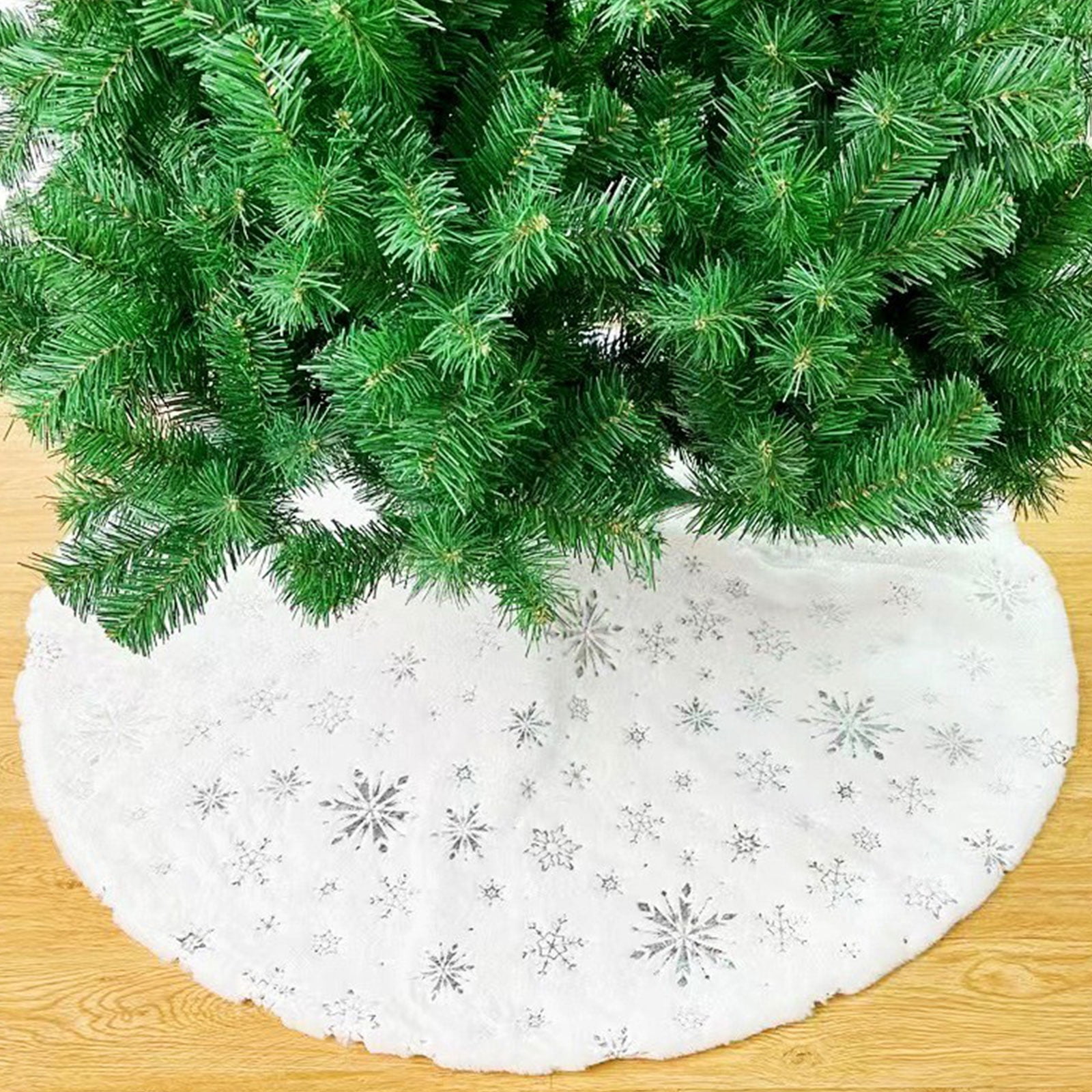EclipseJewels Christmas Tree Skirt Plush White High-End Tree Skirt Decoration Festive Xmas Tree ...