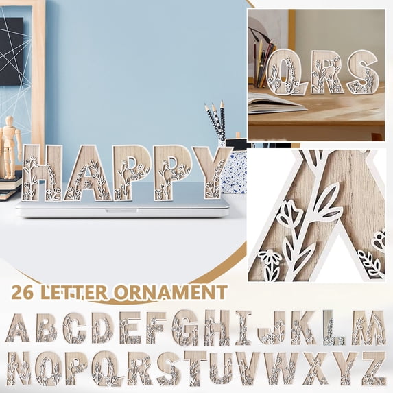 EclipseJewels Christmas Wooden Letters Wall Decor Paintable Flower ...