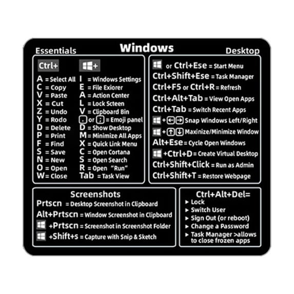 EclipseJewels Computer Keyboard Shortcut Stickers for Windows & Mac ...