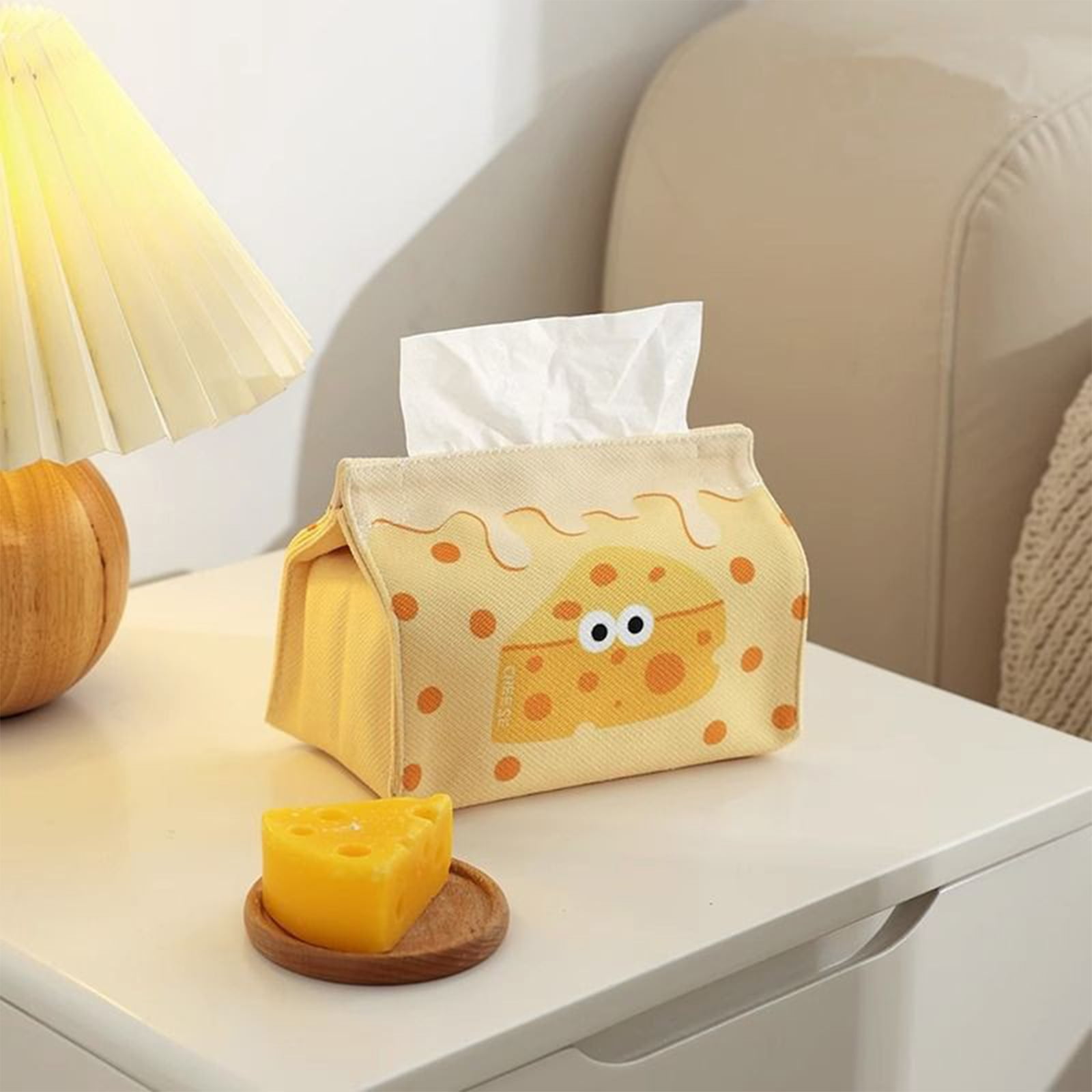 EclipseJewels Cute Cheese Tissue Box, Cartoon Desktop Fabric Tissue ...