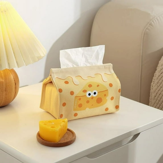 EclipseJewels Cute Cheese Tissue Box, Cartoon Desktop Fabric Tissue ...