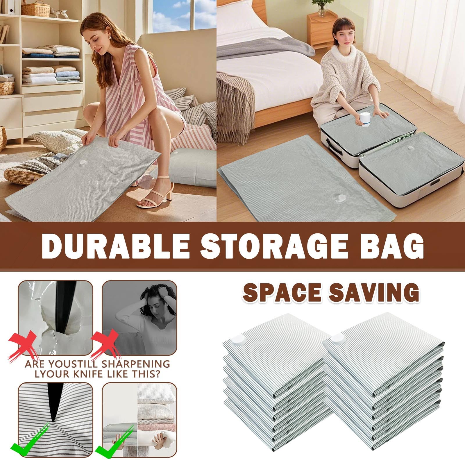 EclipseJewels Laundry Compression Bag, Thickened Travel Storage Bag ...