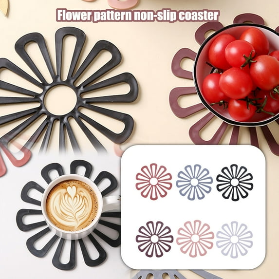 EclipseJewels Nordic Style Flower Pattern Non-Slip Tea Coaster ...