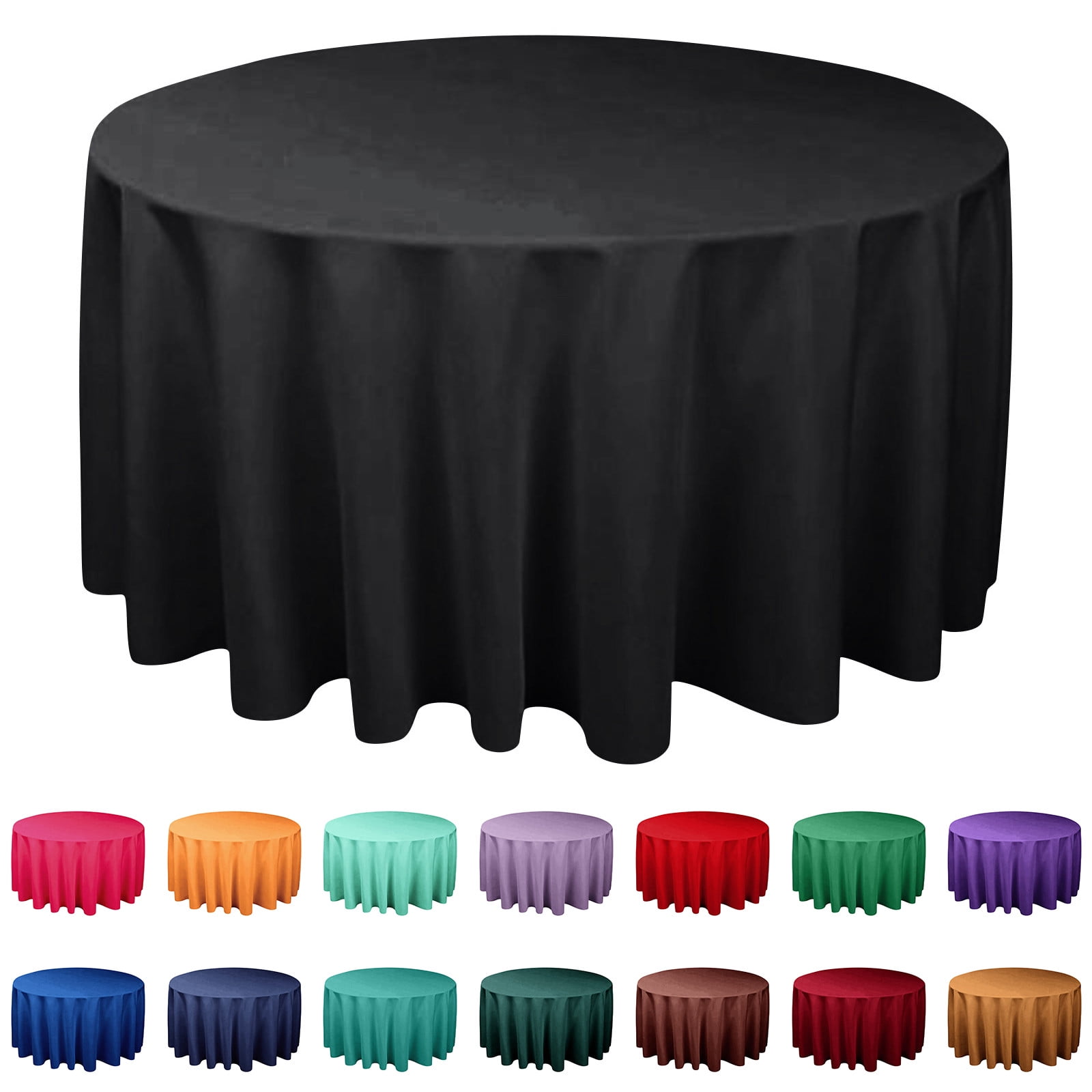 EclipseJewels Solid Color Round Tablecloth with Plain Weave, Heavy-Duty ...