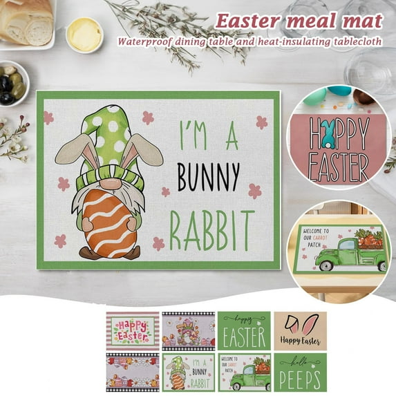 EclipseJewels Spring & Easter Floral Printed Placemats, Waterproof Heat ...