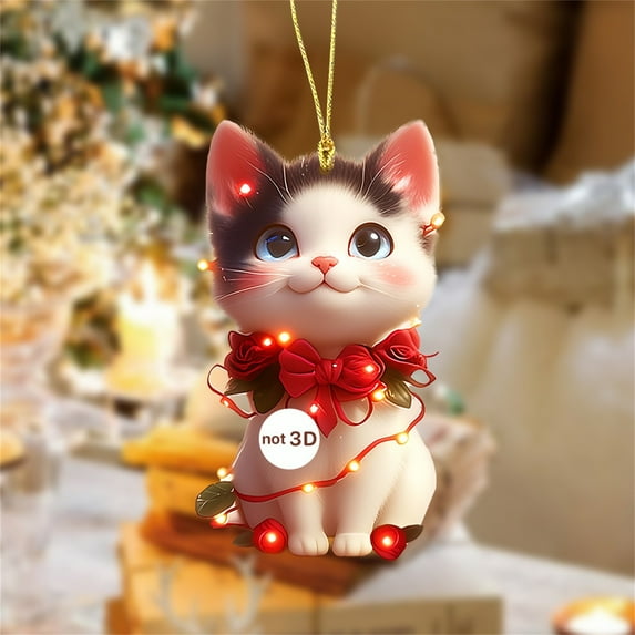 EclipseJewels Valentine's Day Cartoon Big-Eye Rose Cat Acrylic Keychain ...