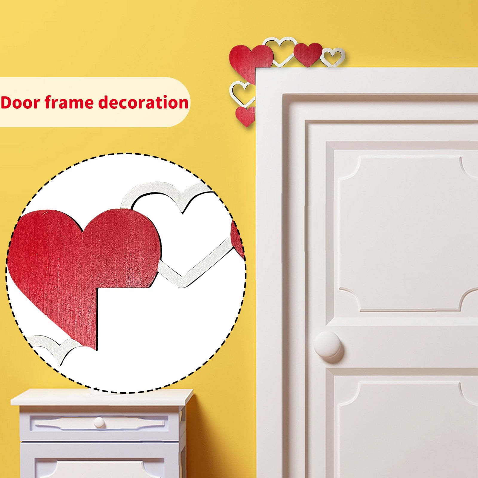 EclipseJewels Valentine’s Day Heart Wooden Door Frame Corner Decoration ...