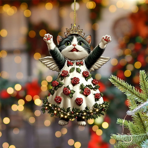 EclipseJewels Valentine's Day Rose & Cat Acrylic Keychain, 2D Flat ...