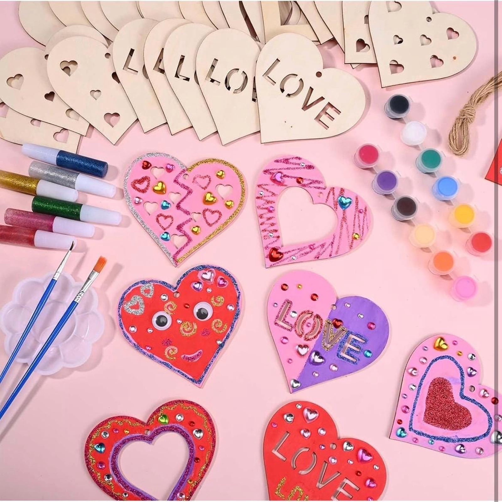 EclipseJewels Valentine's Day Wooden Wind Chime Heart Craft Kit - 32 ...