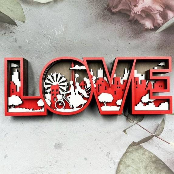 EclipseJewels Wooden 3D Valentine's Day Ornaments Crafts, Creative ...