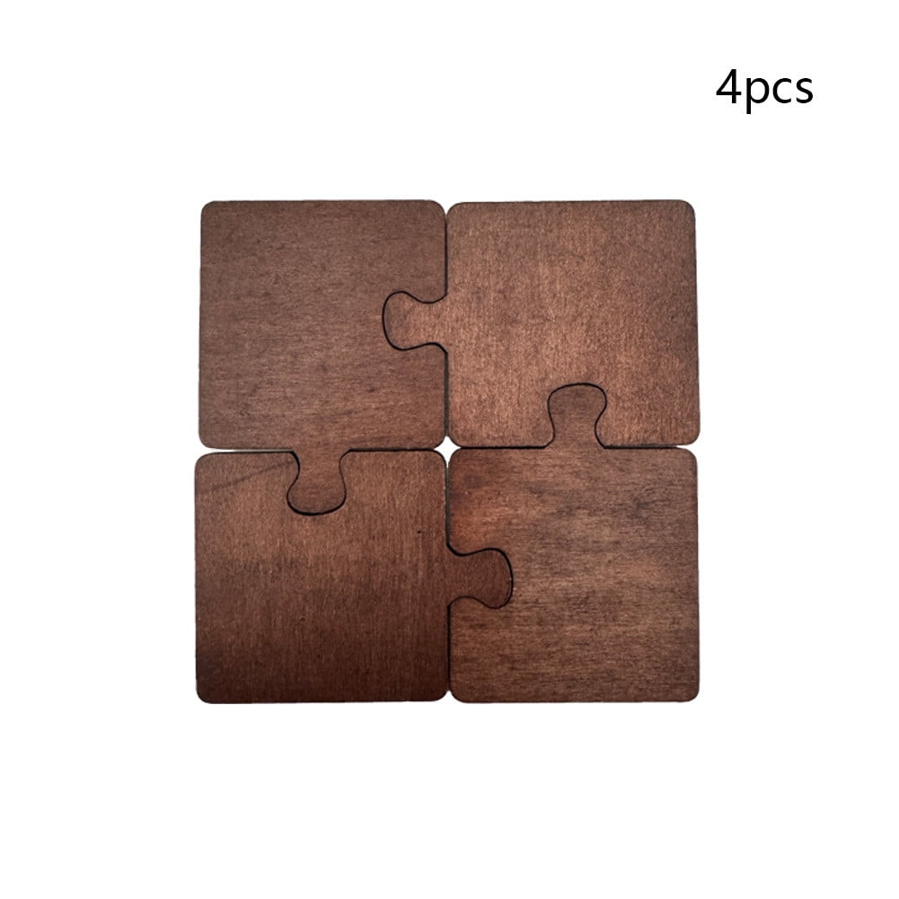 EclipseJewels Wooden Square Puzzle Coaster Set, Modern Creative Drink ...