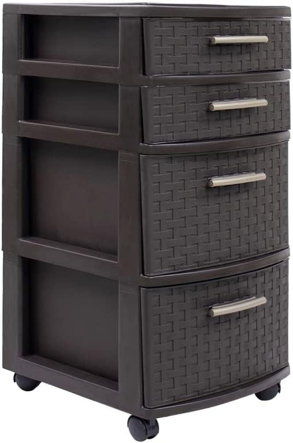 Eclypse 4-Drawer Rolling Storage Cart, Espresso - Walmart.com