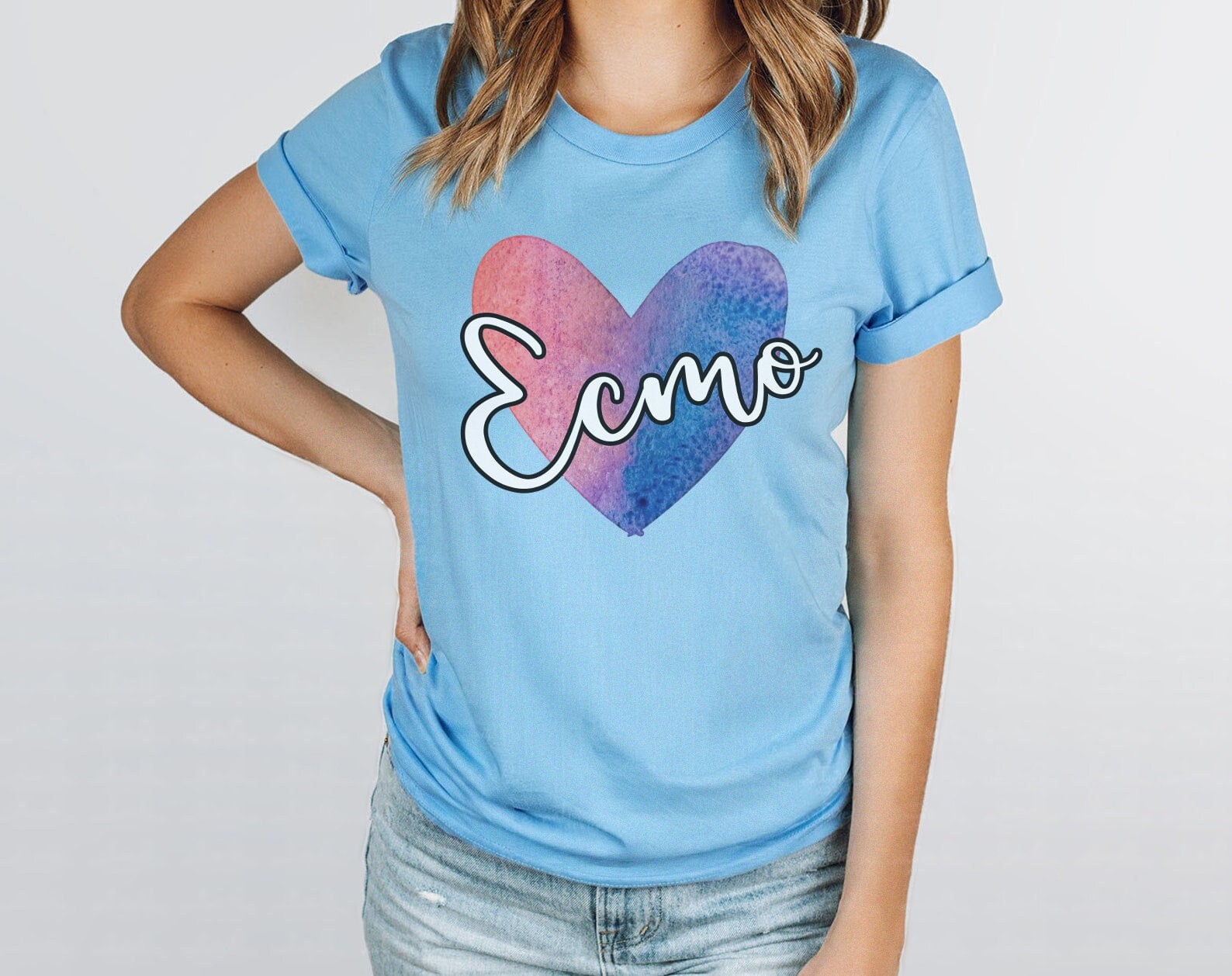 Ecmo Nurse T-Shirt - Ecmo Specialist Heart Shirt - Cvicu Icu Picu Nurse Shirt, Nursing Critical ...