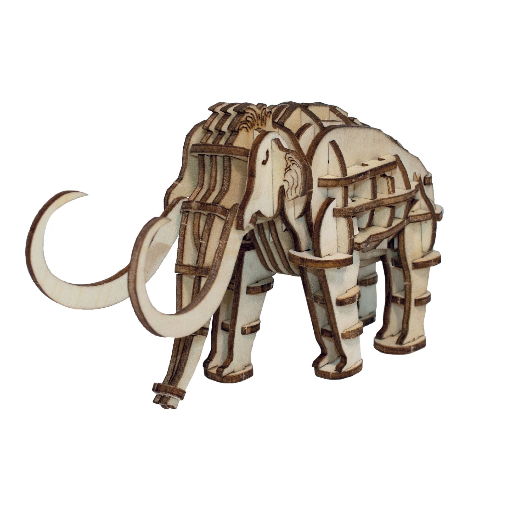 Eco 3D Wooden Puzzle Mammoth by Deluxebase – DIY Model Kit for Kids ...