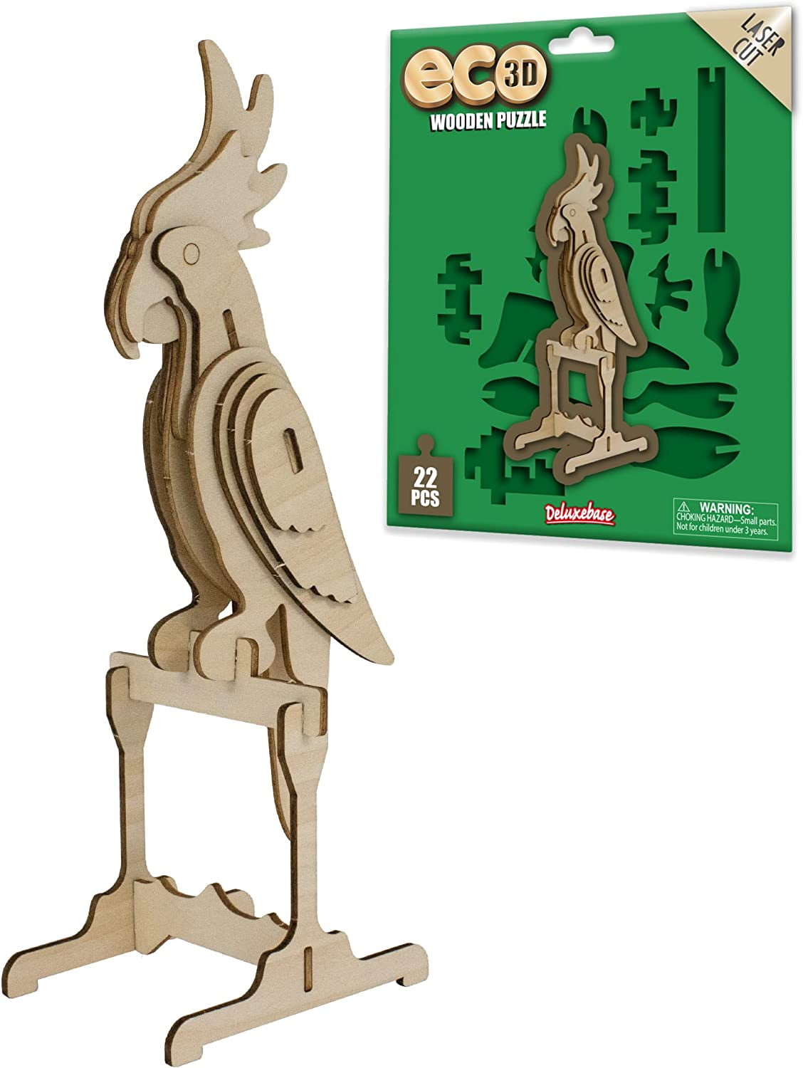 Eco 3D Wooden Puzzle Parrot from Deluxebase. Animal Themed DIY 3D ...