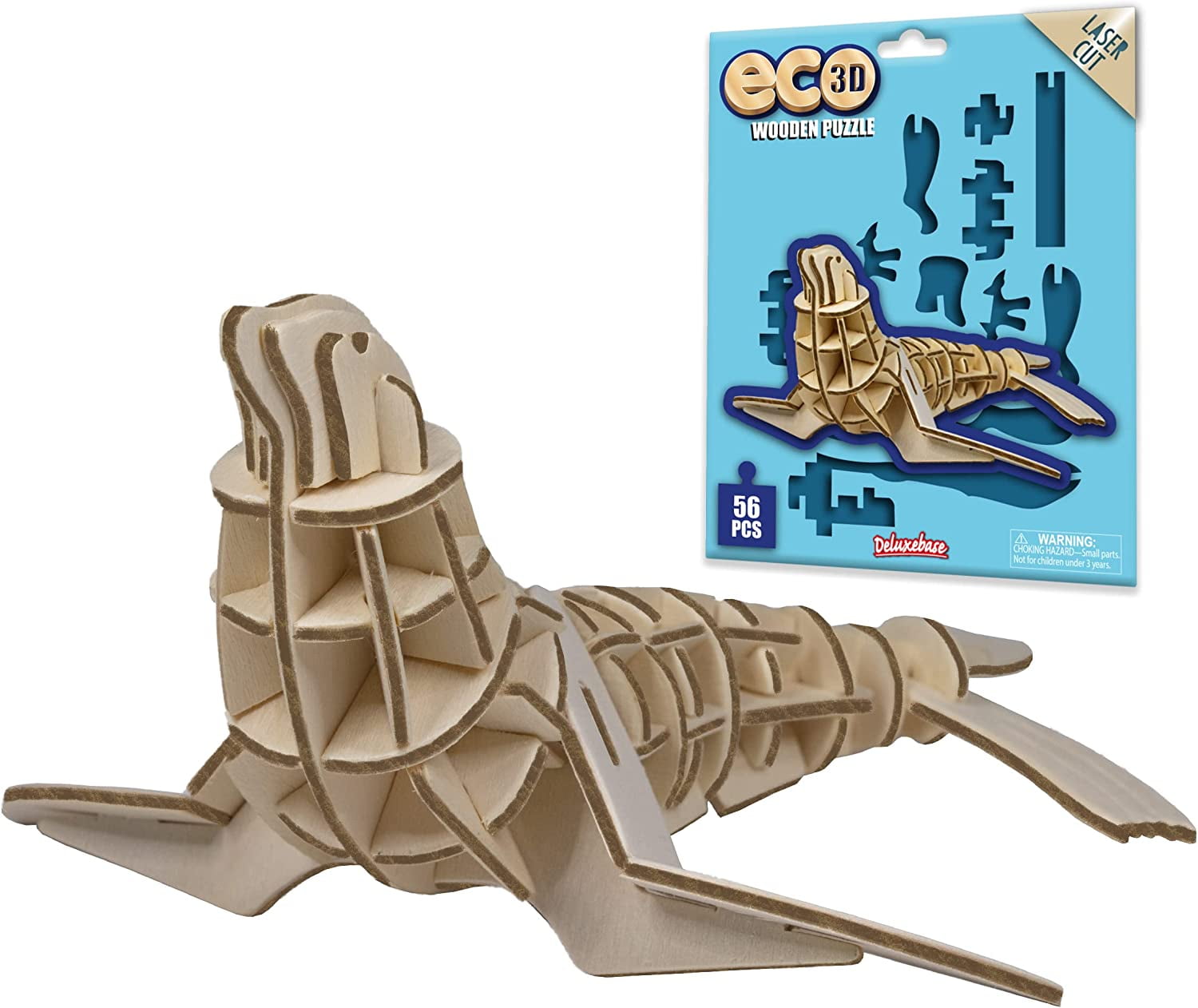 Eco 3D Wooden Puzzle Seal from Deluxebase. Animal Themed DIY 3D Puzzle ...