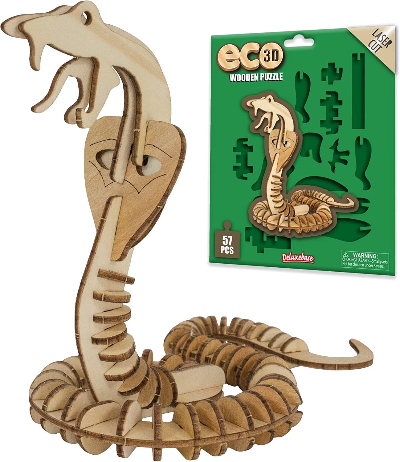Eco 3d Wooden Puzzle Snake From Deluxebase. Animal Themed Diy 3d Puzzle ...