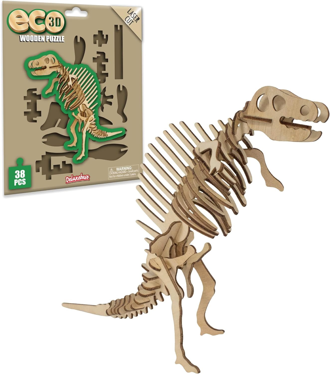 Eco 3D Wooden Puzzle Spinosaurus from Deluxebase. Animal Themed DIY 3D ...