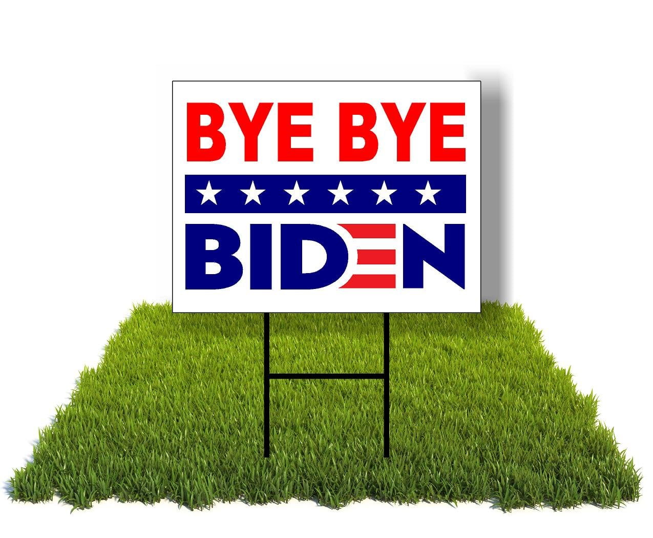 Eco BYE BYE BIDEN BLUE STARS 1 Double Sided 12x16 in Yard Road Sign w ...