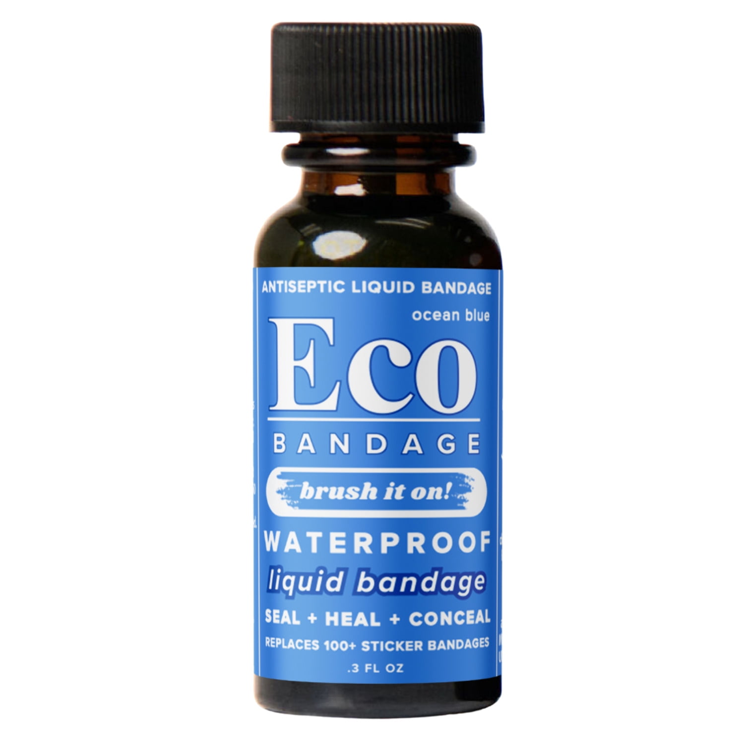 Eco Bandage Waterproof Colored Liquid Bandage, Ocean Blue (.3 oz), Seal ...