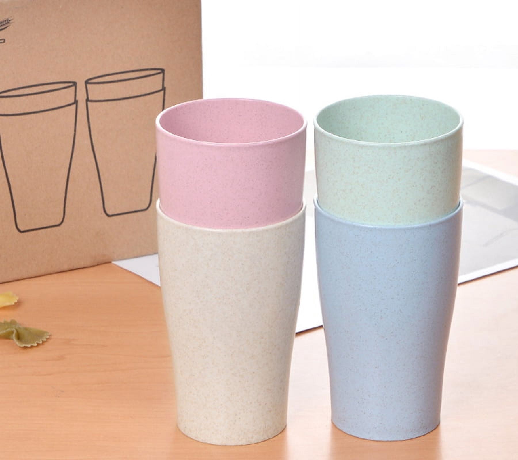Eco-Chic Wheat Straw Cups, Unbreakable Drinking Glasses, Reusable Water ...