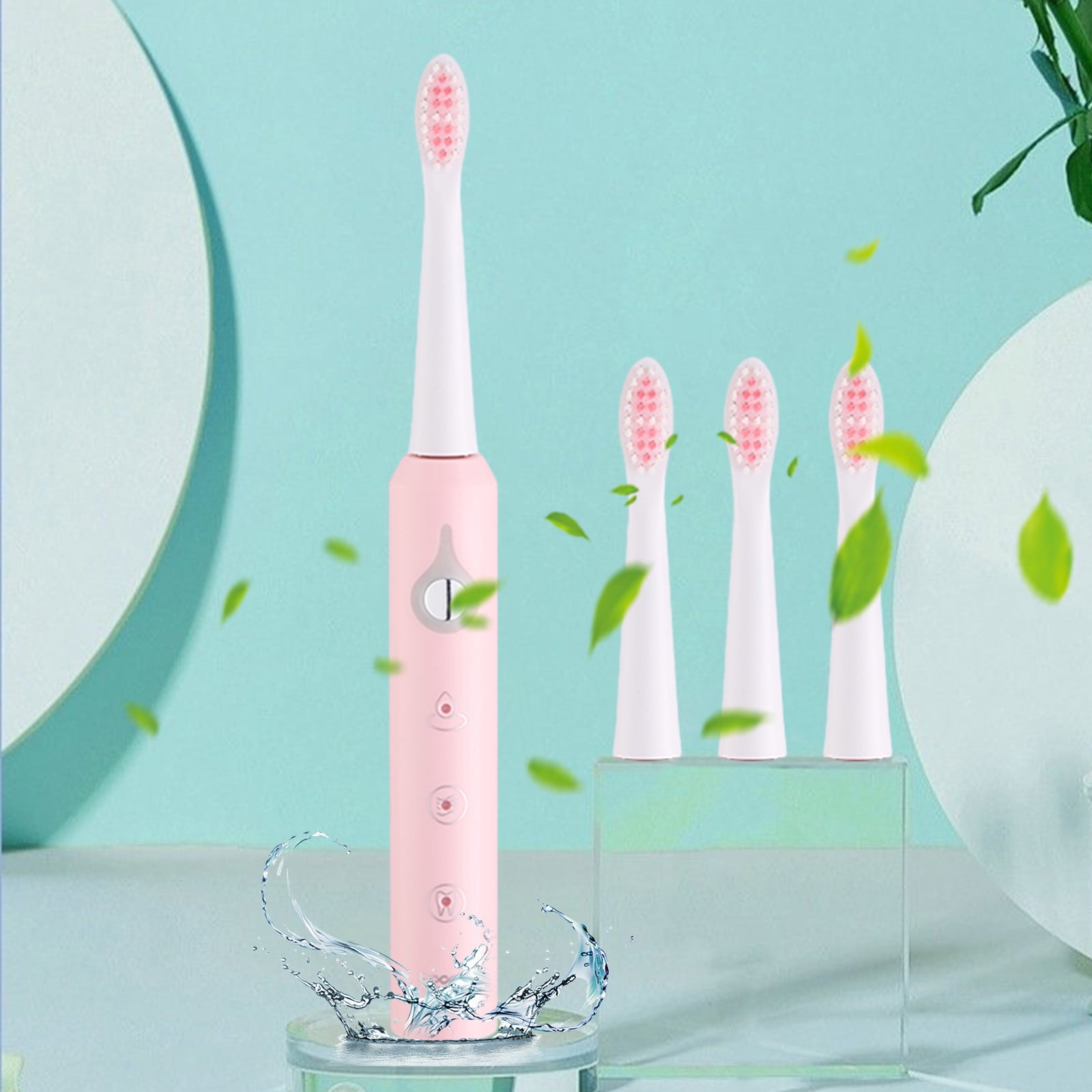 Eco-Conscious Packaging, Toothbrush with 4 Brush Heads, 3 Cosmetic ...