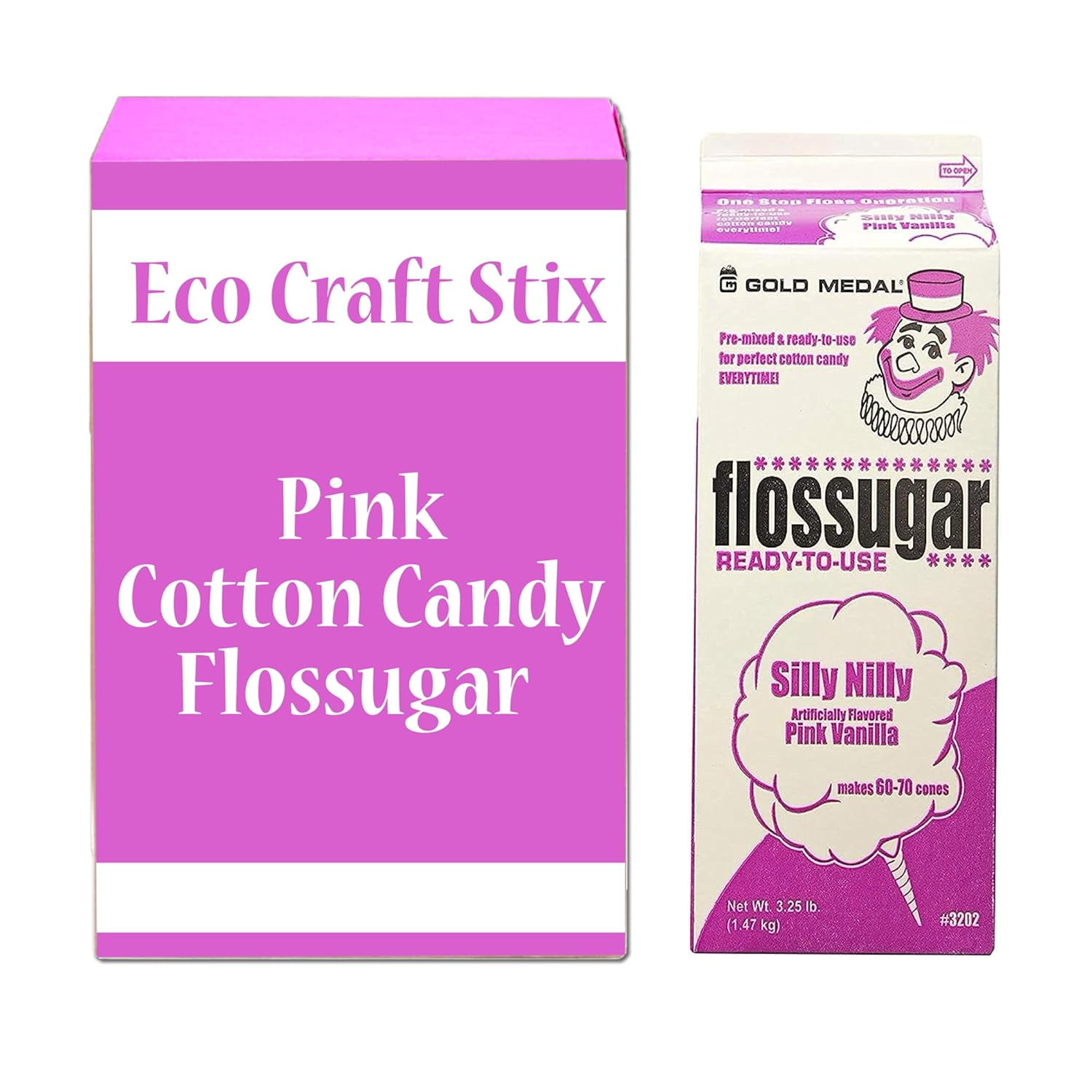 Eco Craft Stix Pink Cotton Candy Sugar Floss, 3.25 lbs, Works with All ...
