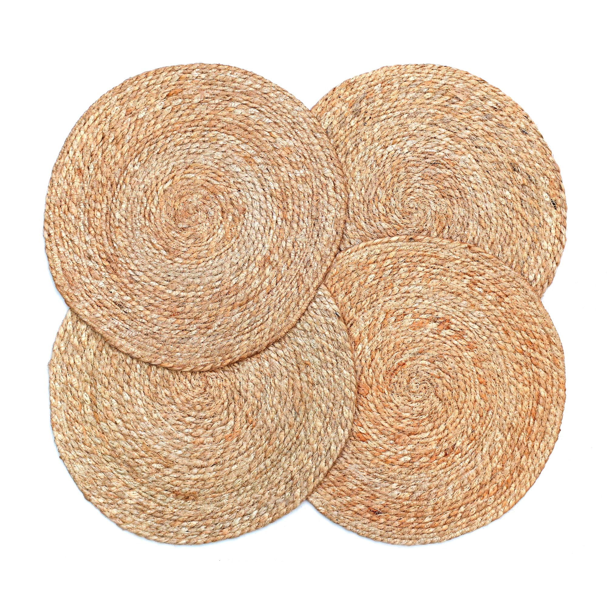 Eco-Crave Natural Round Jute Rope Placemats Set of 100% Handmade 13 ...