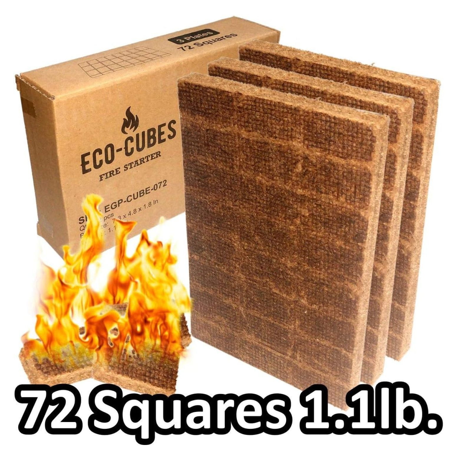 Eco Cubes Fire Starter Squares Lighter for Chimney, Charcoal Grill ...
