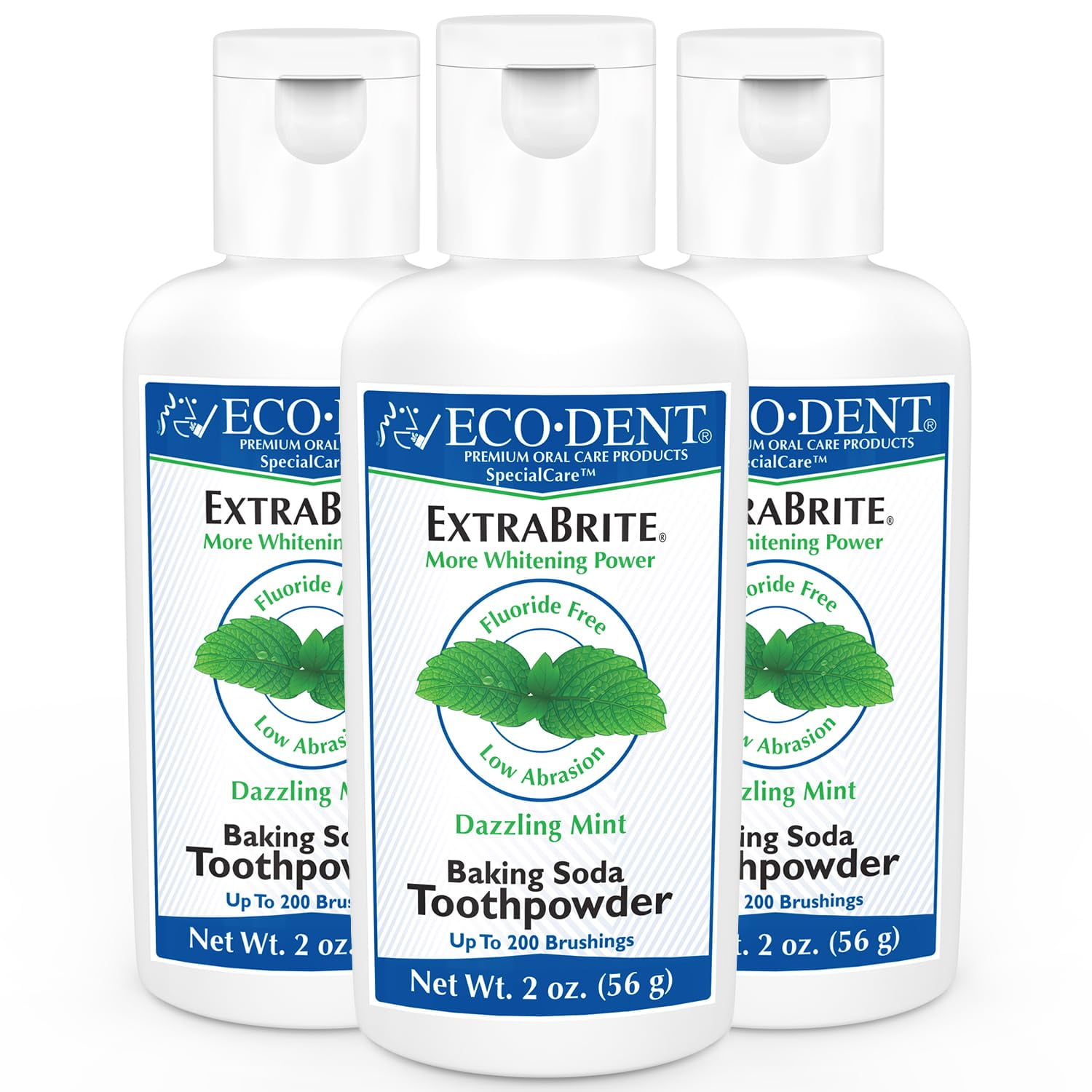 Eco-Dent ExtraBrite Baking Soda AIF4 Toothpowder, Mint - Fluoride-Free ...