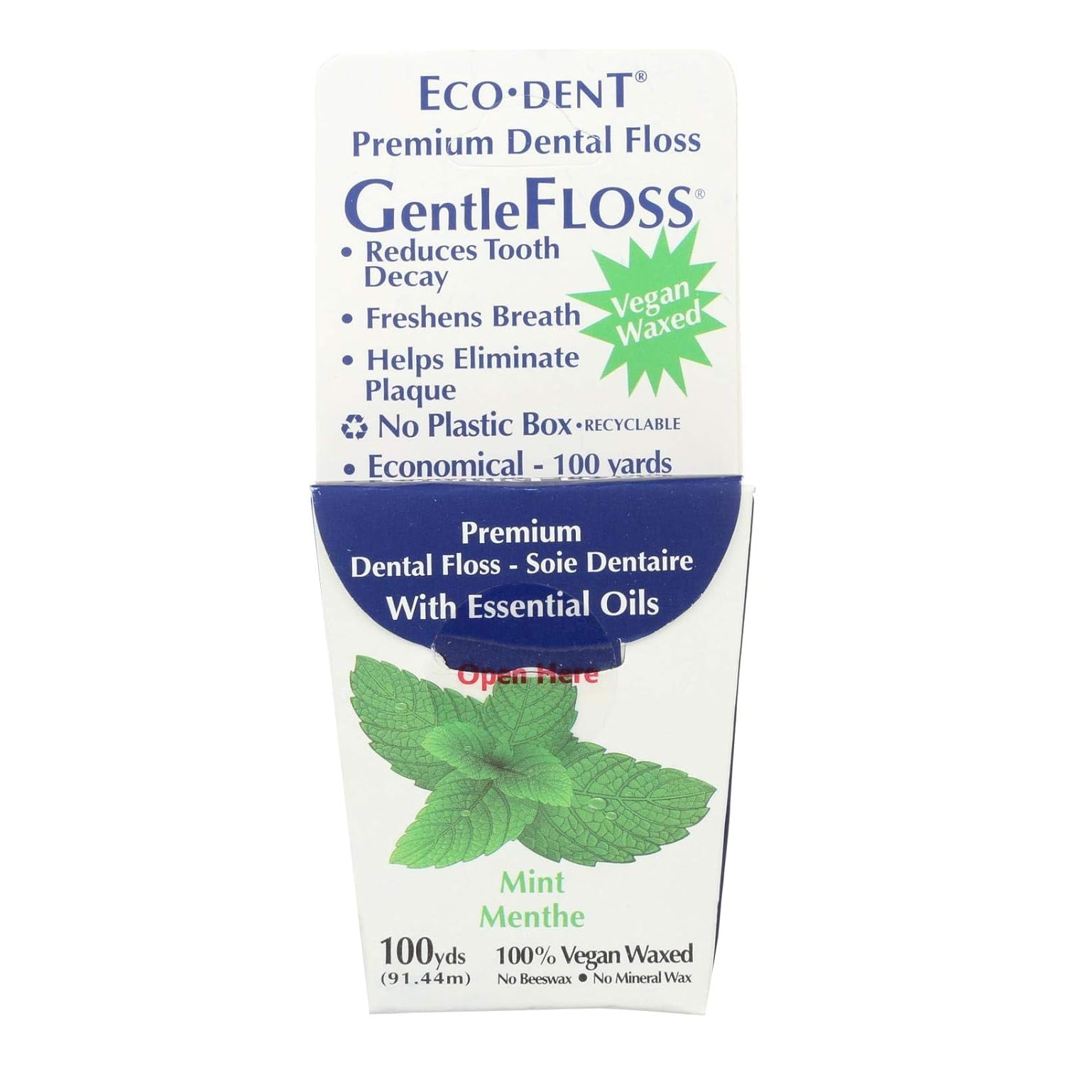 Eco-Dent Premium Dental Floss GentleFloss, Mint Flavored 100 yards ...