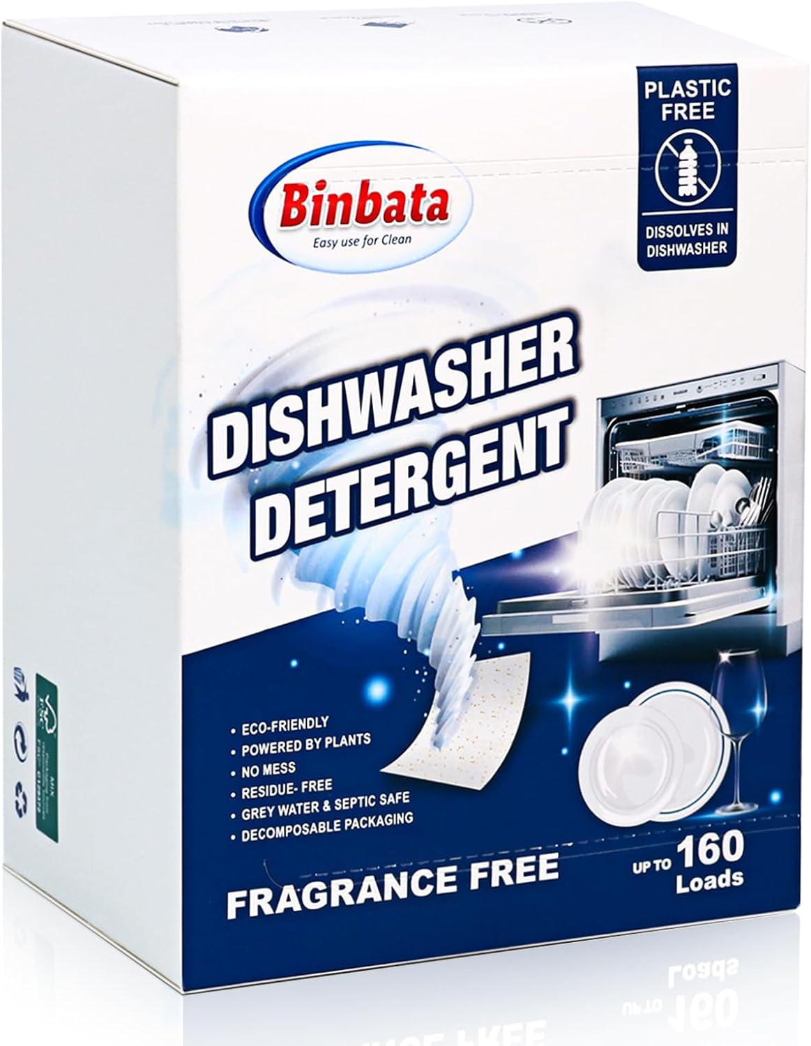 Eco Dishwasher Detergent Sheets Up To 160 Loads, Unscented Plastic Free Dishwashing Soap Strips ...