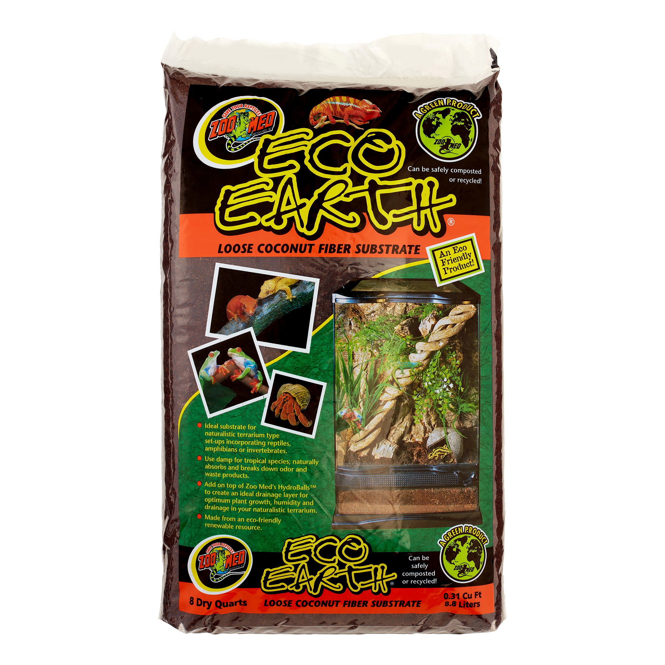 Zoo Med Eco Earth Organic Coconut Husk Fiber Reptile Substrate for ...