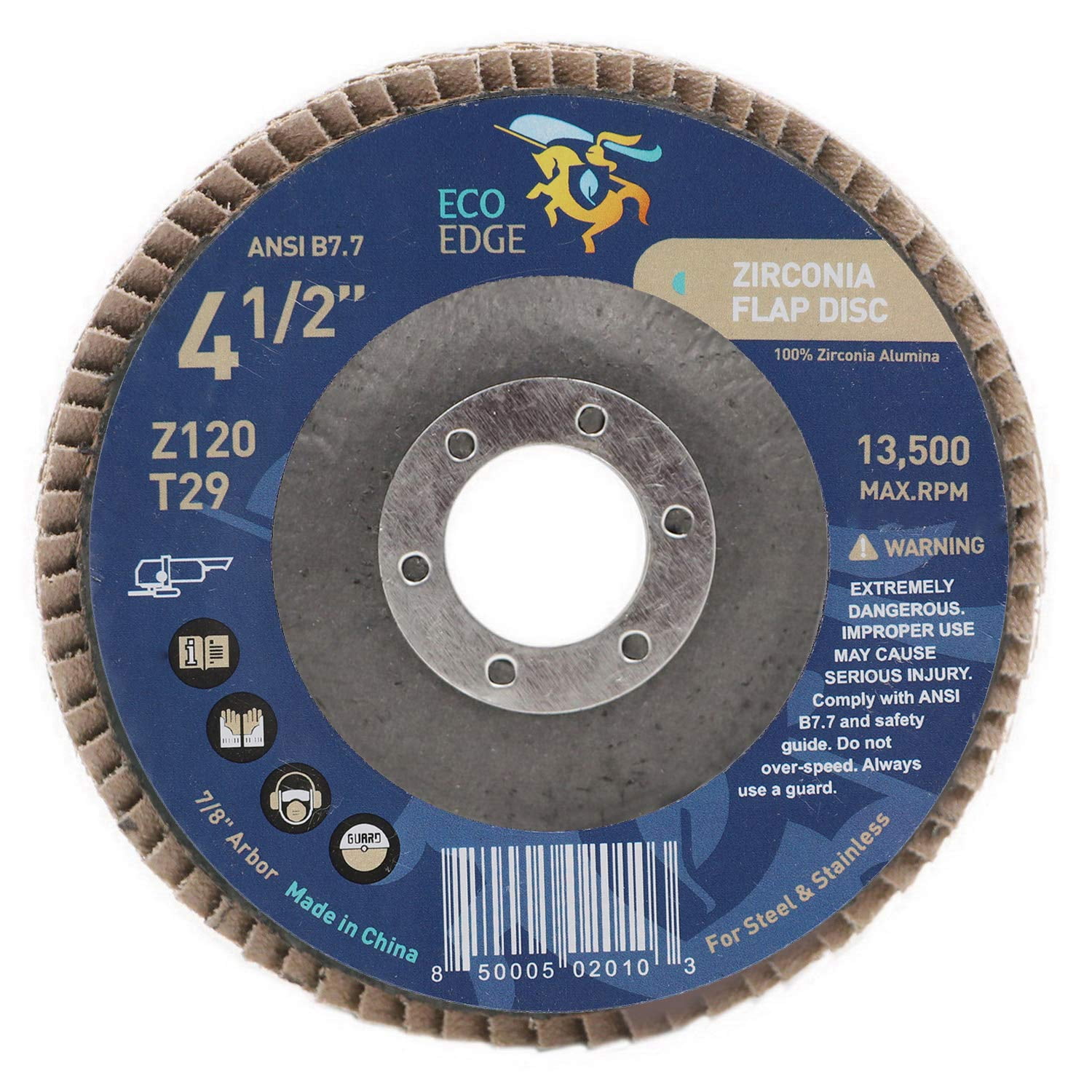 Eco Edge 10-Pack 4.5-Inch 120 Grit Germany VSM Premium ZIRCONIA Flap ...