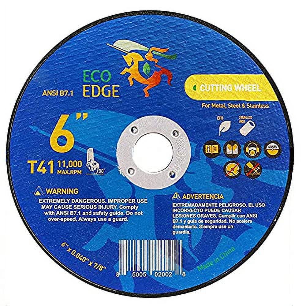 Eco Edge 3-Pack 6-Inch Cut Off Wheel: Aluminum Oxide Double Reinforced Cutting Disc Size (6"x0 ...