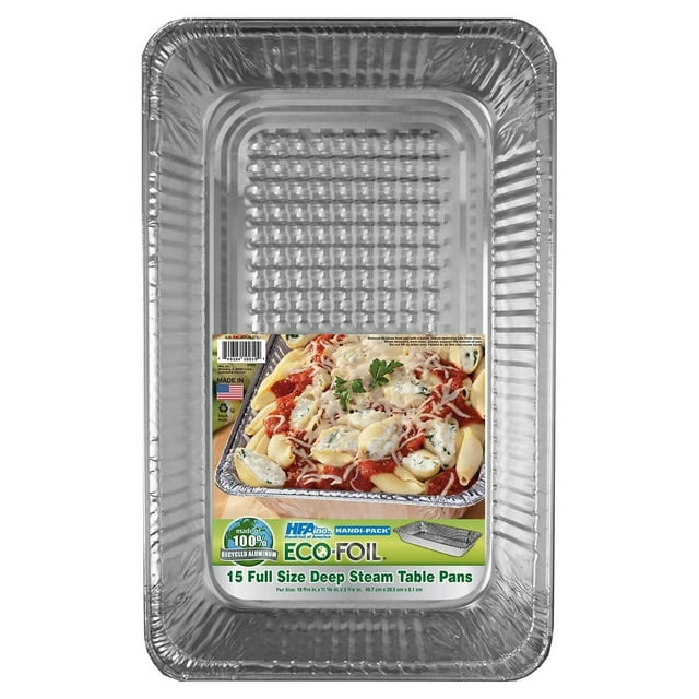 Eco-Foil Full Size Deep Steam Table Pans 15 Count - Walmart Business ...