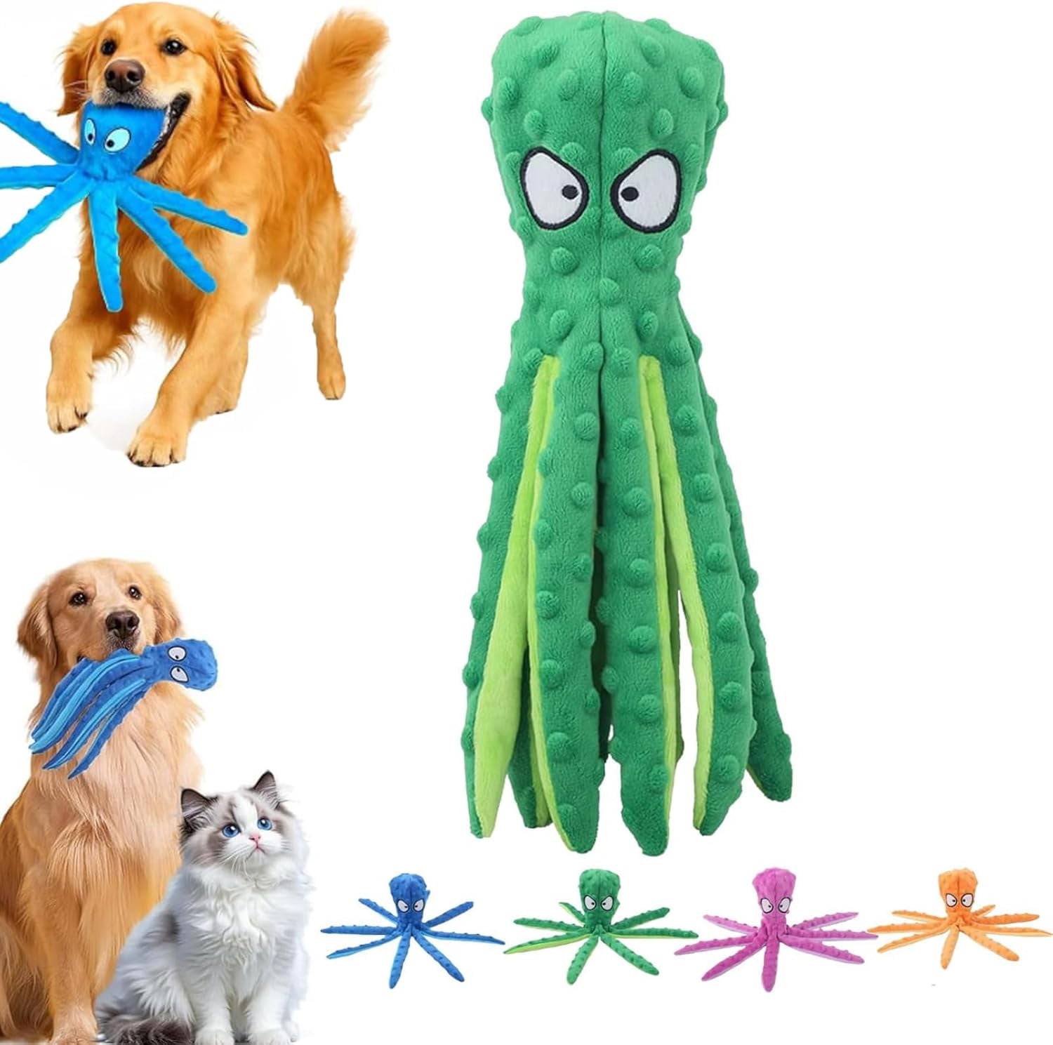 Eco Friend Octopus Plush, Eco-Friend Octopus Plush Dog Toy, Whiskerspot ...