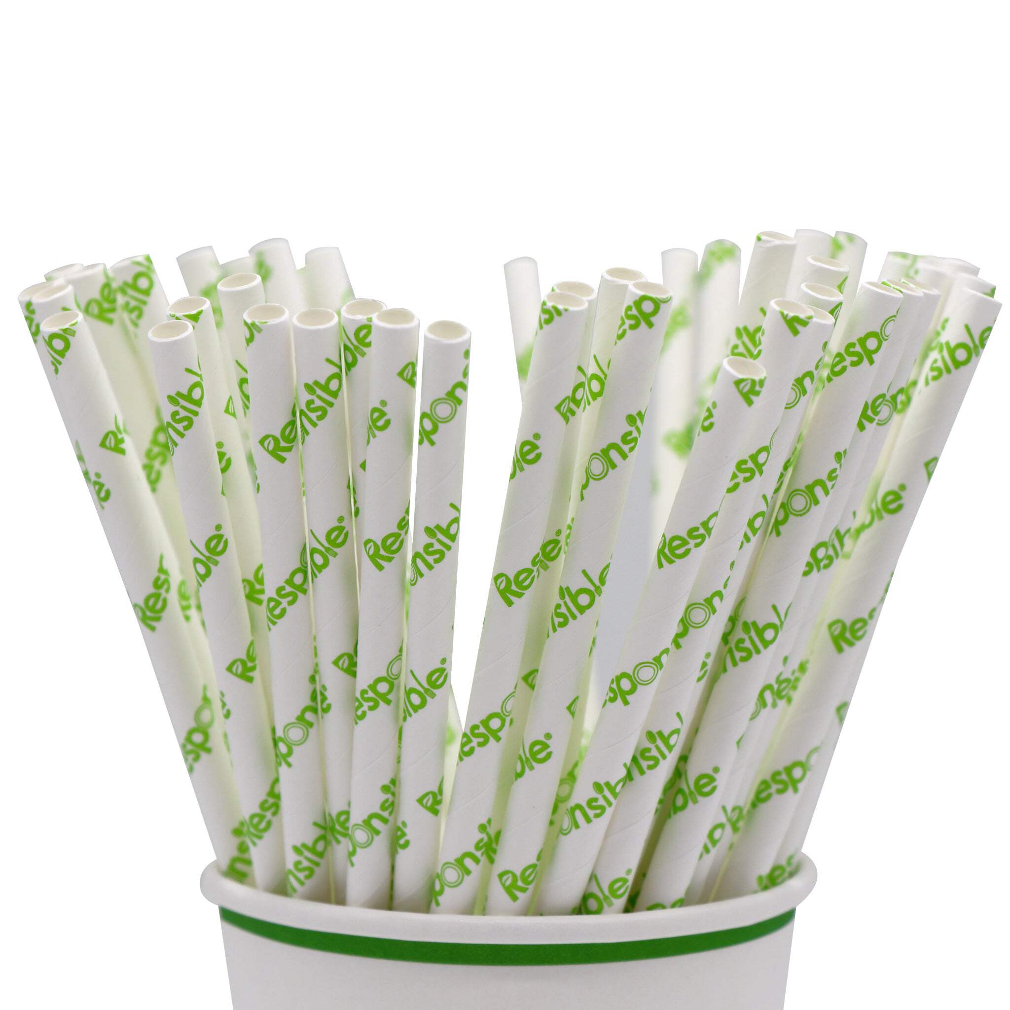 Responsible Products 10 inch Compostable White Paper Drinking Straws ...