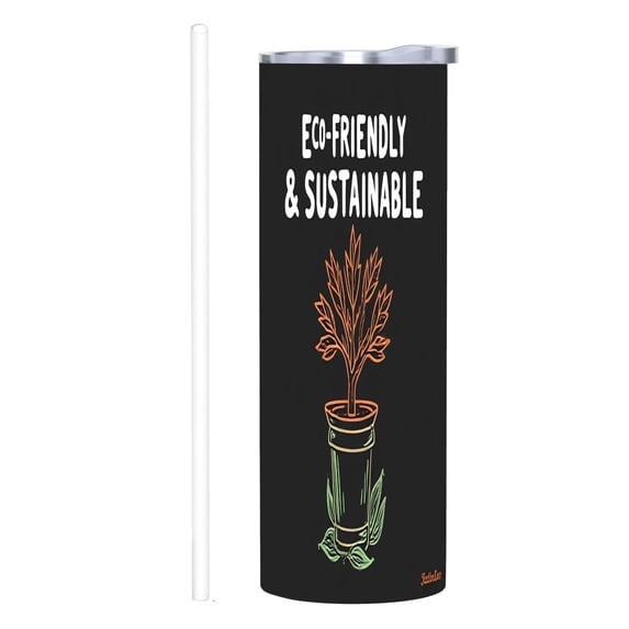 Eco-Friendly 20 oz Stainless Steel Insulated Tumbler with Plant Design ...