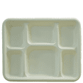 Eco-Friendly 6 Compartment Thali Biodegradable White Plates Made with ...