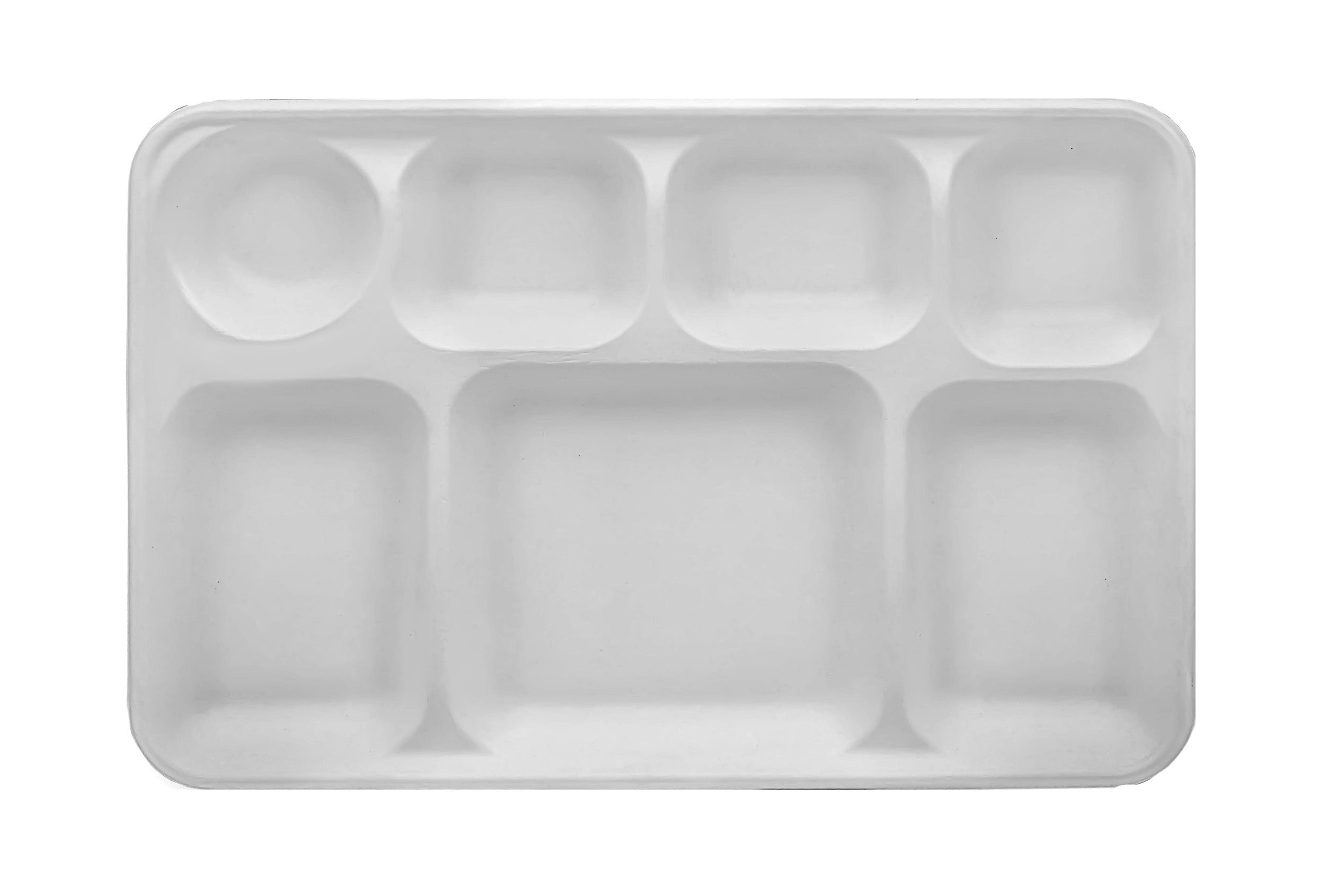 Eco-Friendly 7 Compartment Thali Biodegradable White Plates Made with ...